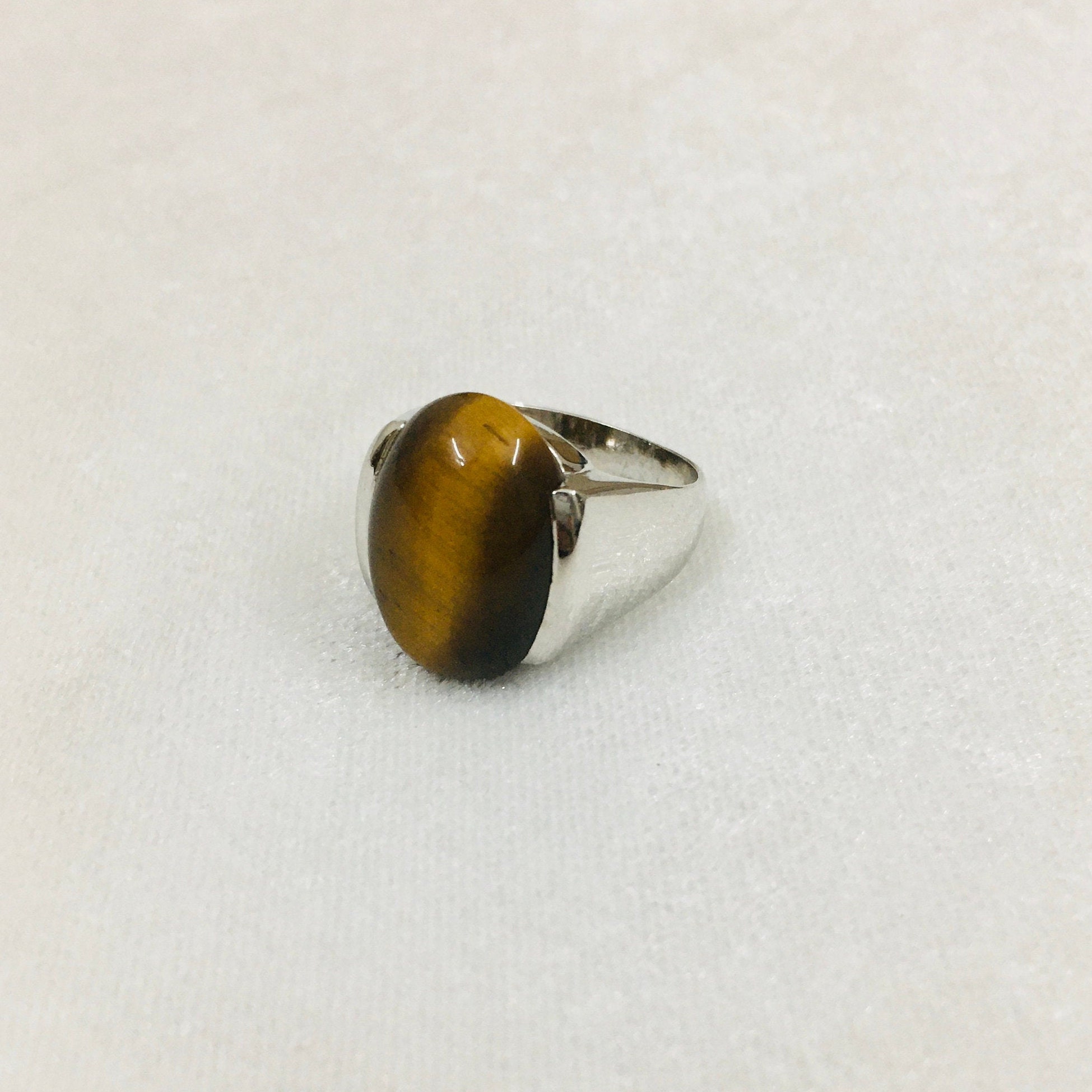 Natural Tiger Eye Ring 925 Sterling Silver Cabochon Ring - Etsy UK