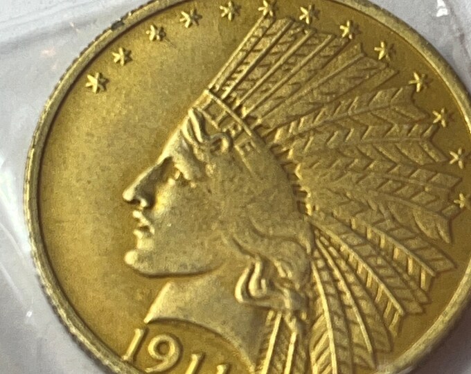 1911 Indian Head Ten Dollar Gold Coin Copy - Etsy