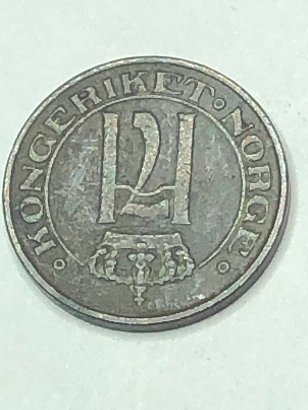 1908 Norway Rare 1 ORE Coin Three Ornamental Roses King Haakon VII - Etsy