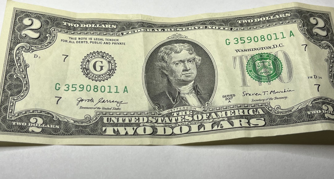 2017 G Series Two Dollar Bill - Etsy