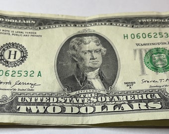 2017 D Series Two Dollar Bill - Etsy