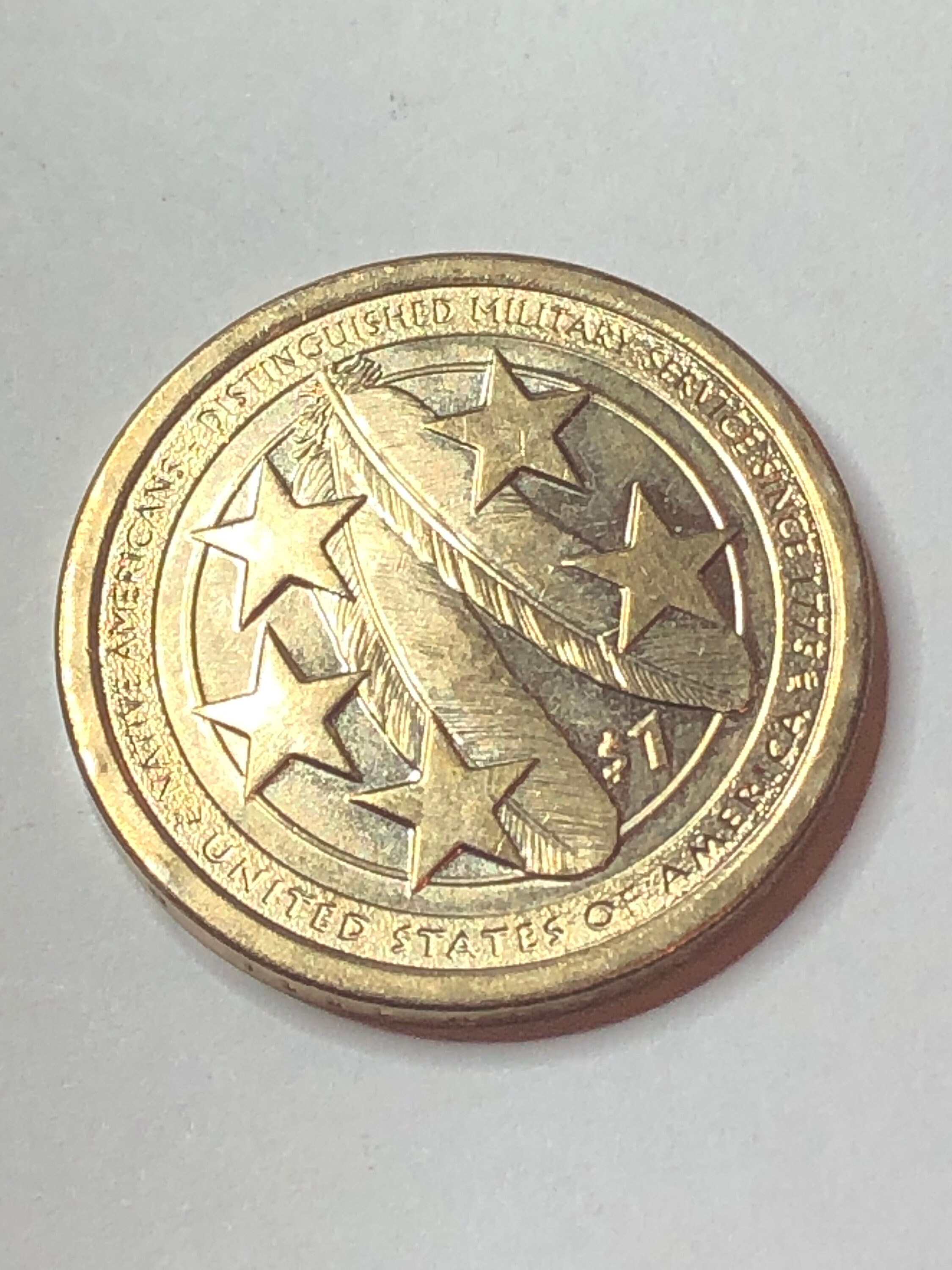 2021 Native American Indian Dollar Coin Distinguished Military Service ...