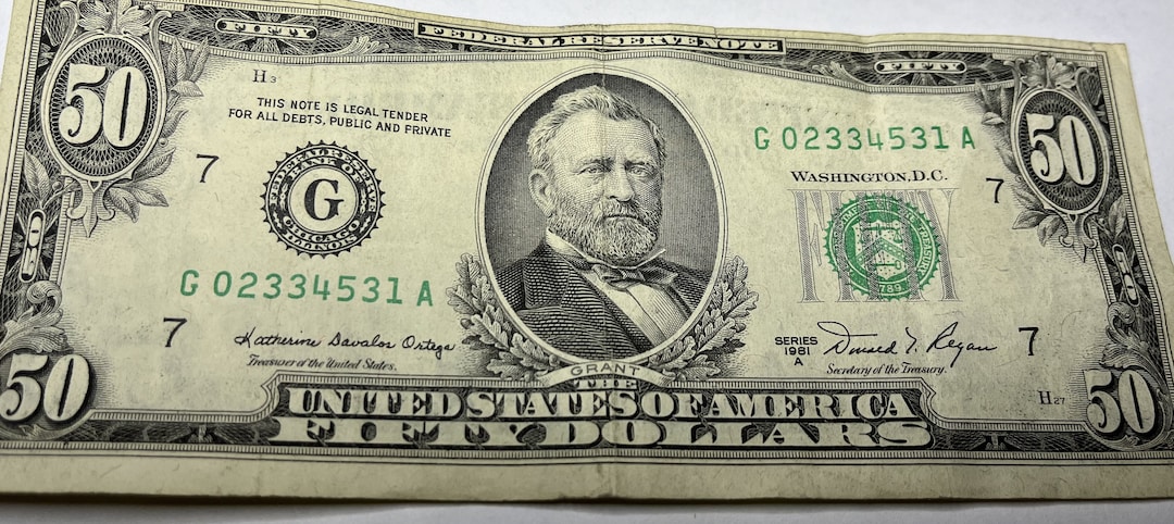 1981 G Fifty Dollar Bill Federal Reserve Note Error Miscut - Etsy