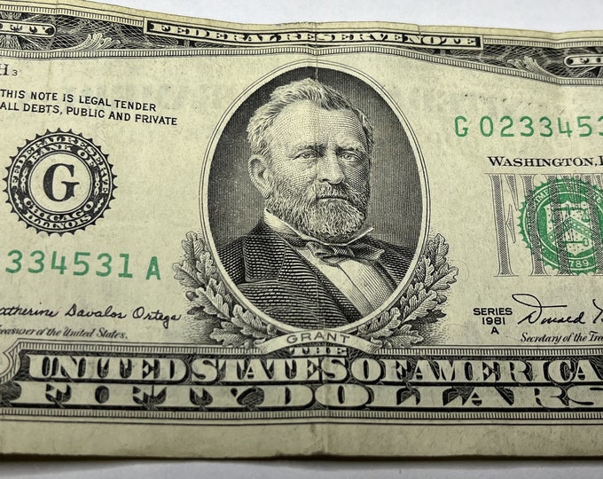 1981 G Fifty Dollar Bill Federal Reserve Note Error Miscut - Etsy