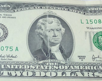 Merry Christmas SANTA and SLED Colorized Two Dollar Bill on - Etsy