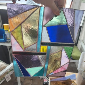 11.4x 13.5 Stained Glass Panel Multi Colors - Etsy