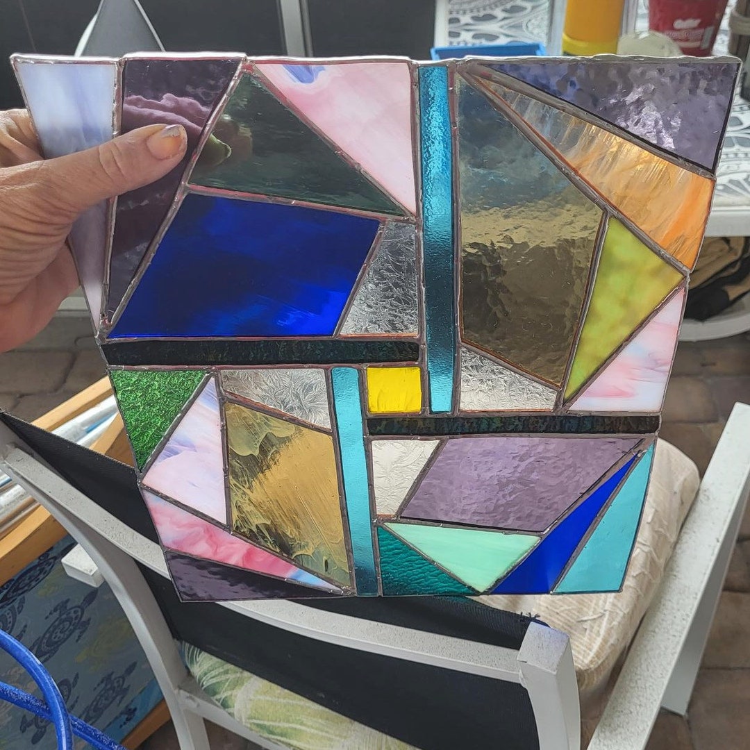 11.4x 13.5 Stained Glass Panel Multi Colors - Etsy