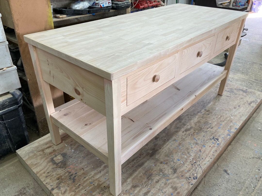 Big Kitchen Work Table/island With Butcher Block or Pine Top. 3 Big ...