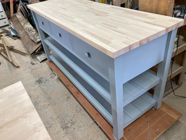 Big Kitchen Work Table/island With Butcher Block or Pine Top. - Etsy