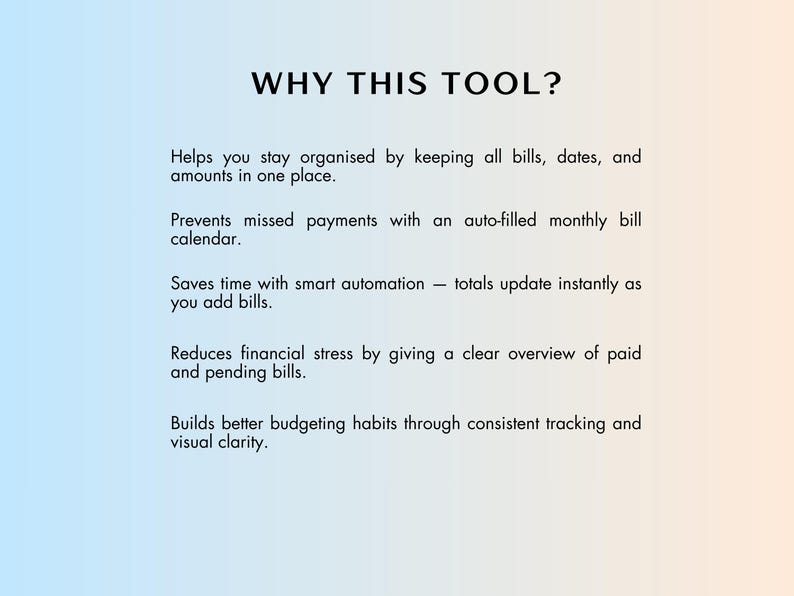 BILL TRACKER SPREADSHEET - Google Sheets Bill Calendar Monthly Smart ...