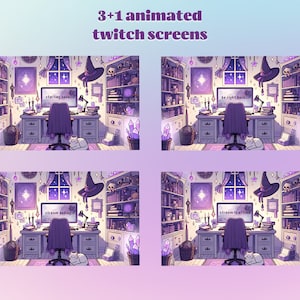 3+1 Aminated Stream Screens for Twitch, Youtube, Streamlabs OBS. Little ...
