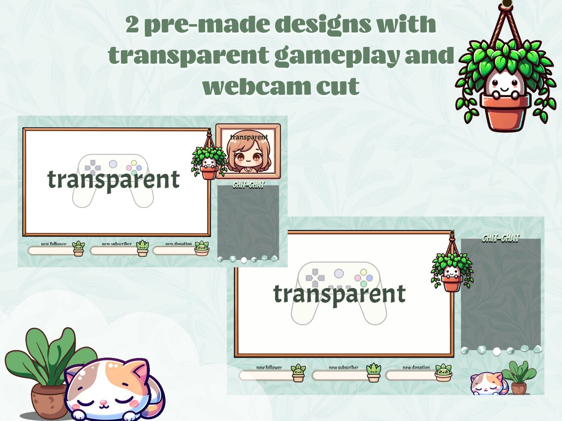 Fully Aminated Stream Overlay for Twitch, Youtube, Streamlabs OBS. Cozy ...