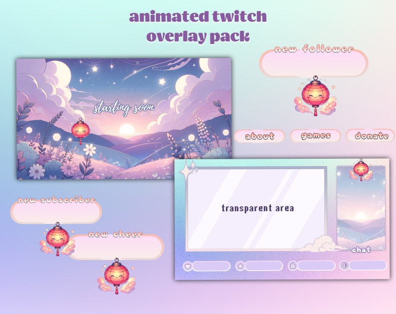 Fully Aminated Stream Overlay for Twitch, Youtube, Streamlabs OBS ...