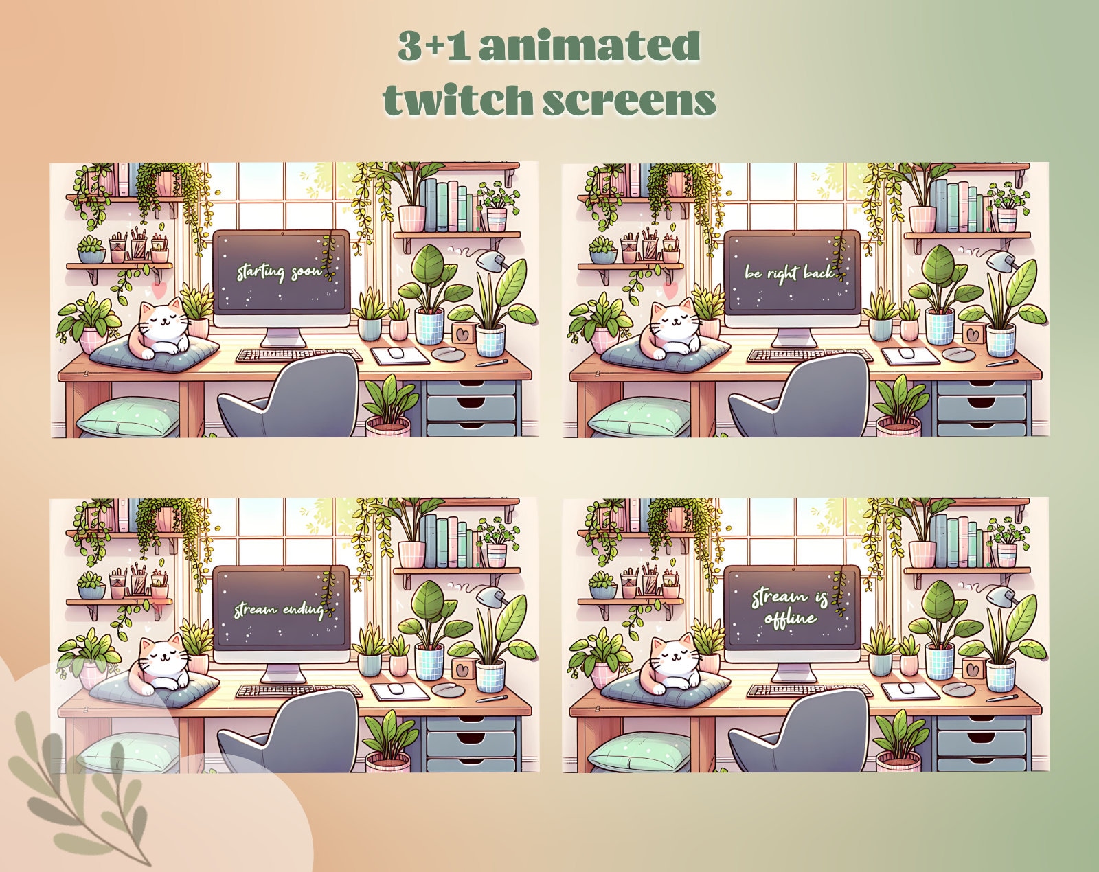 Fully Aminated Cute Stream Overlay for Twitch, Youtube, Streamlabs OBS ...