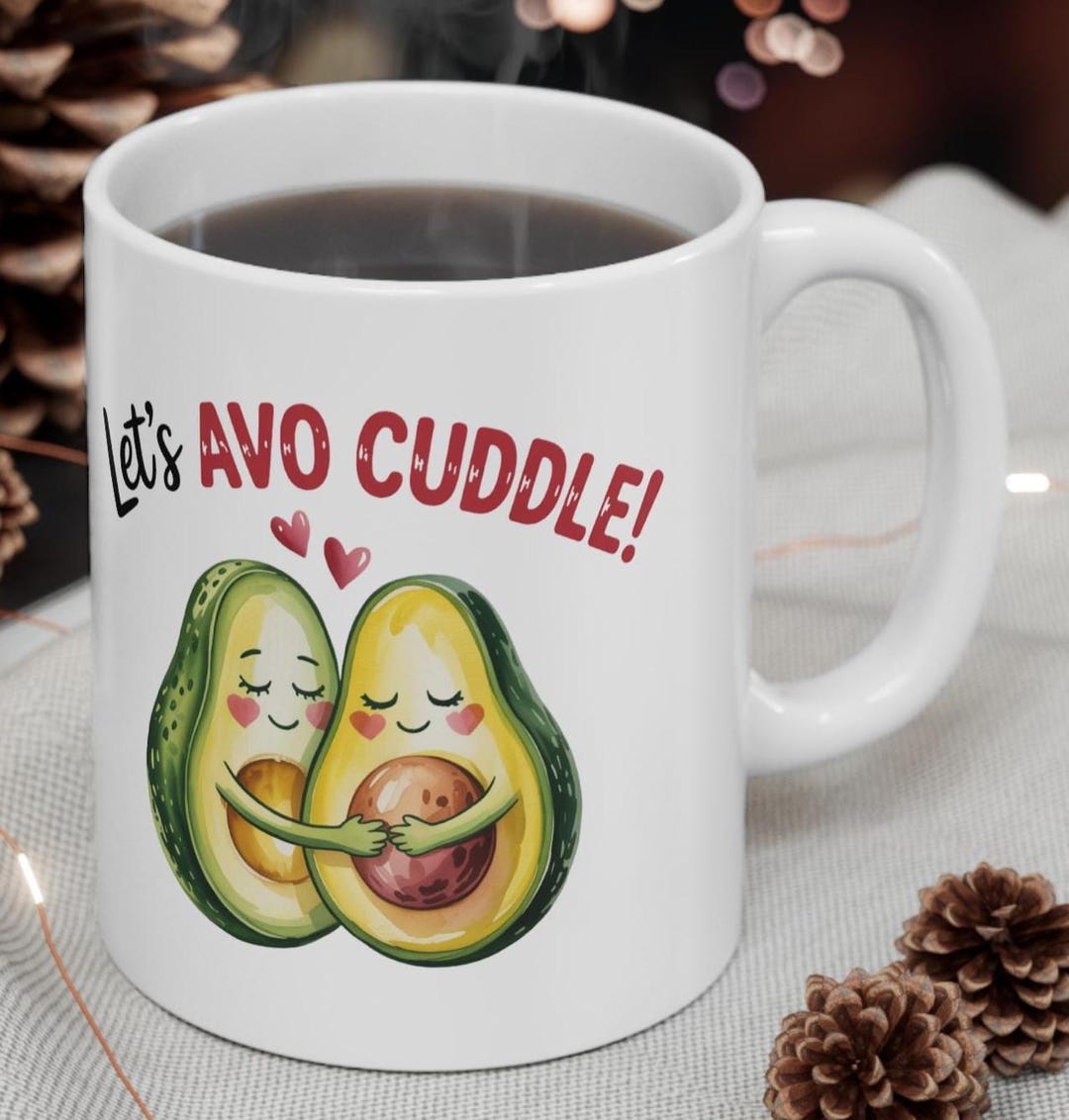Let's Avo Cuddle Avocado Mug | Cute Avocado Couple Coffee Mug Gift ...