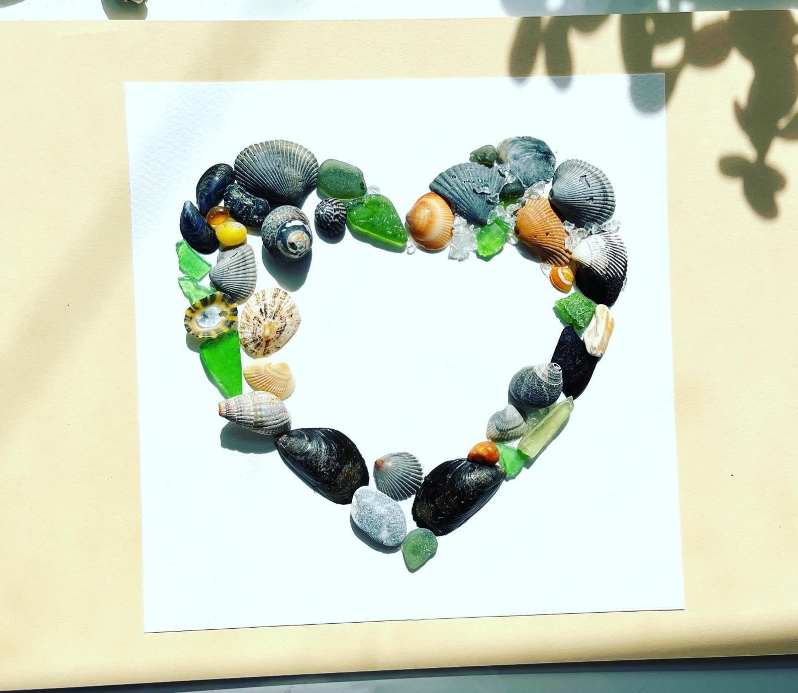 Seashell, Sea Glass Love Heart - Etsy UK