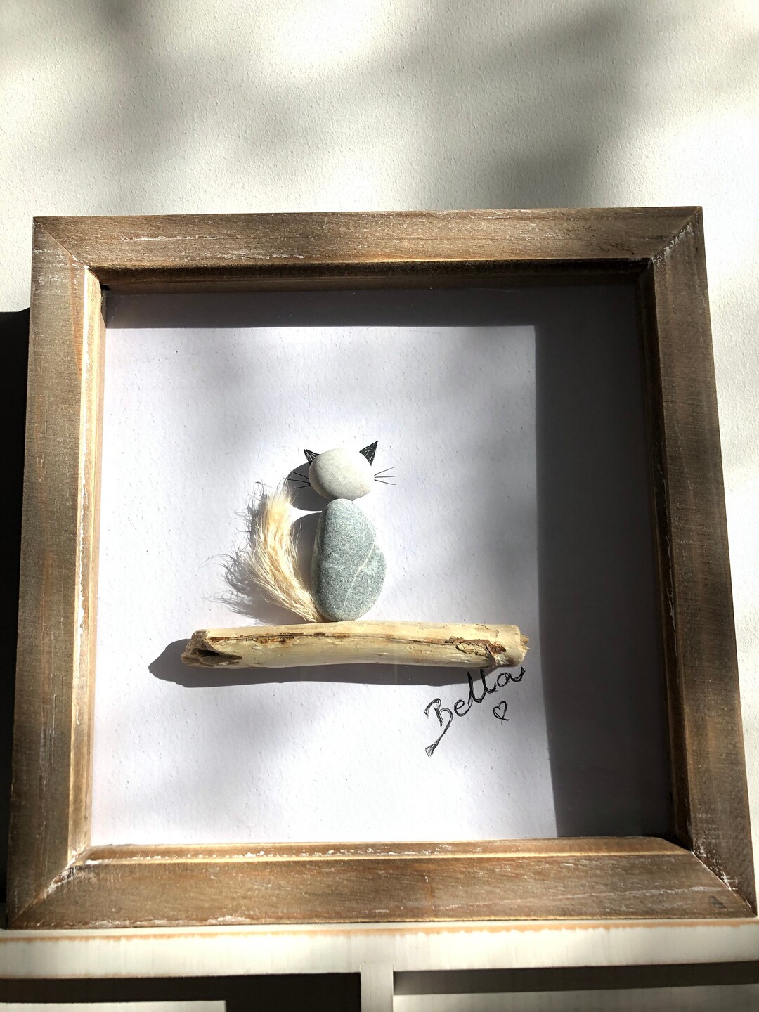 Cats Pebble Picture, Cat Lover Gift, Custom Made Pebble Art, Single Cat ...