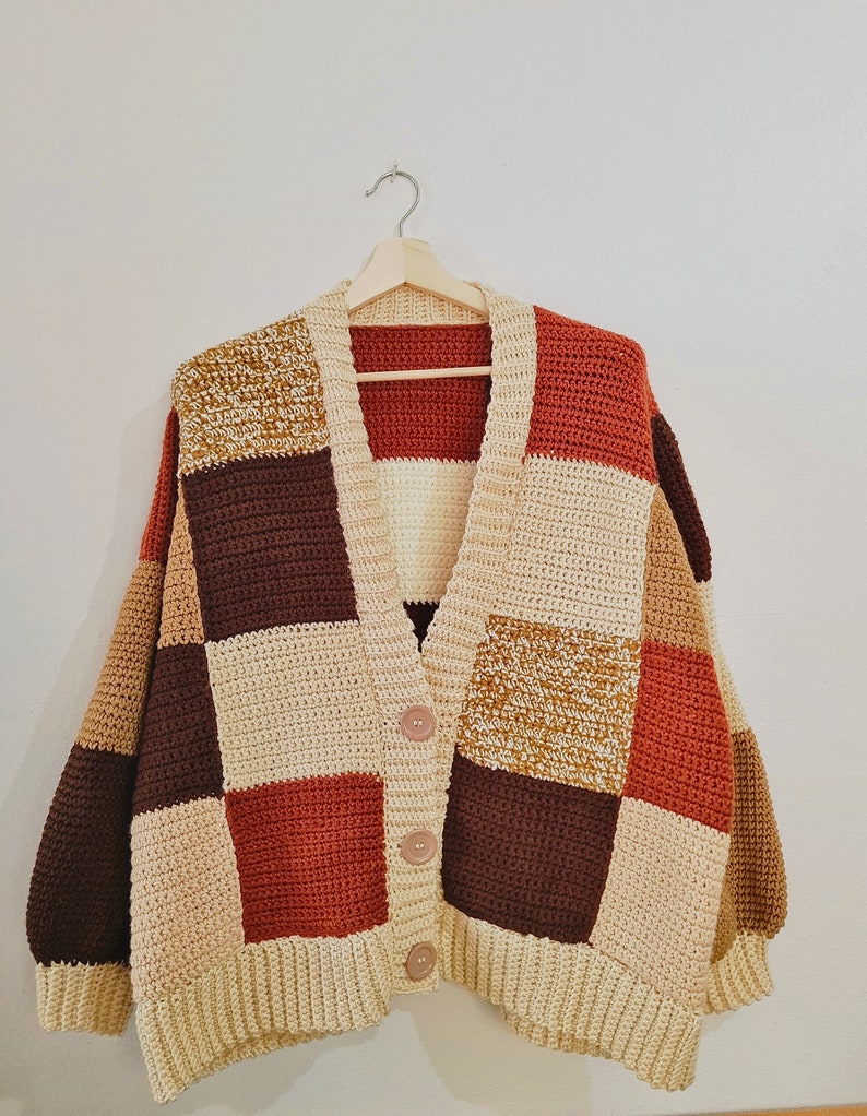 Patchwork Cardigan Crochet Pattern, Patchwork Sweater Crochet Pattern ...