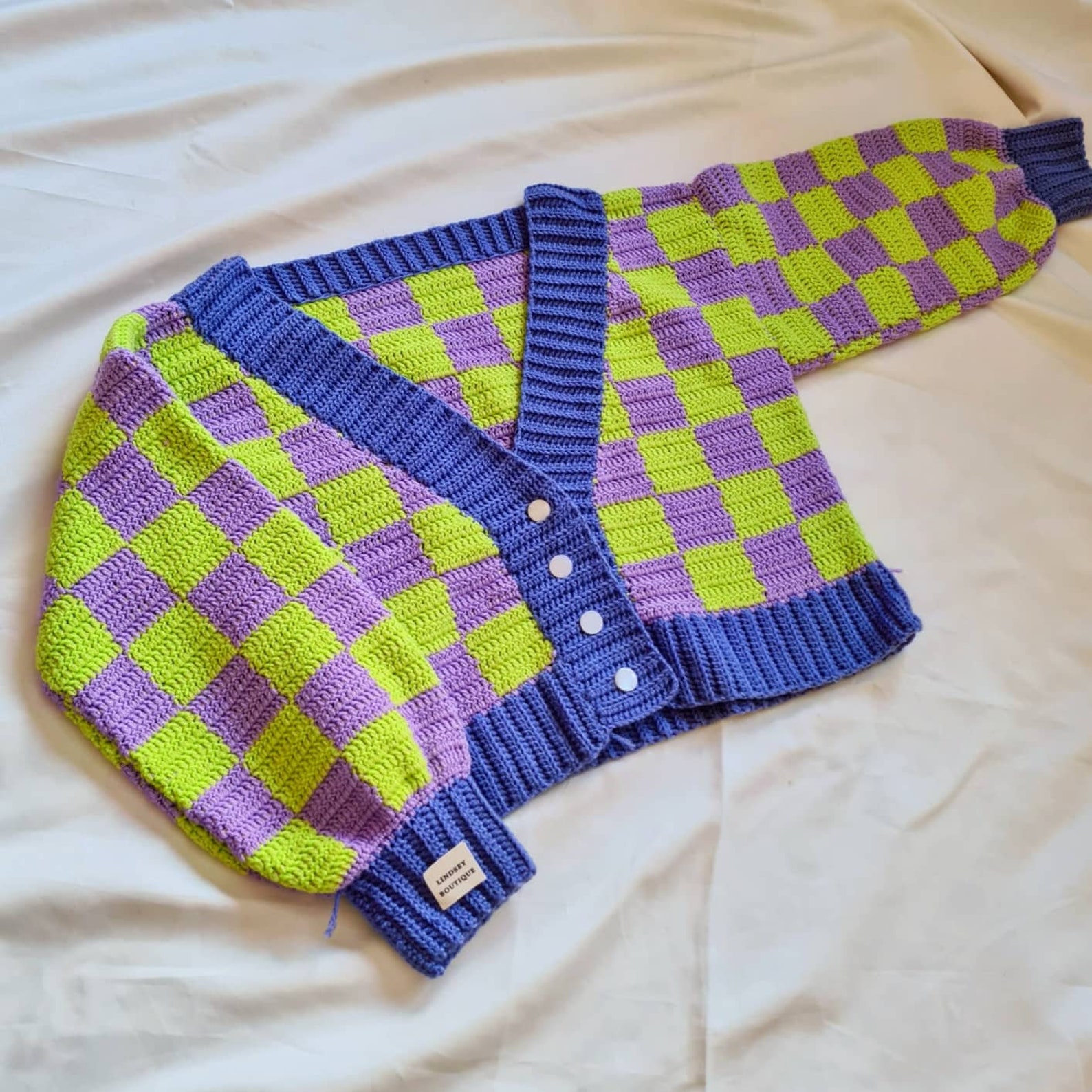 CROCHET PATTERN, Checkered Crochet Cardigan Pattern,checkered Crochet ...