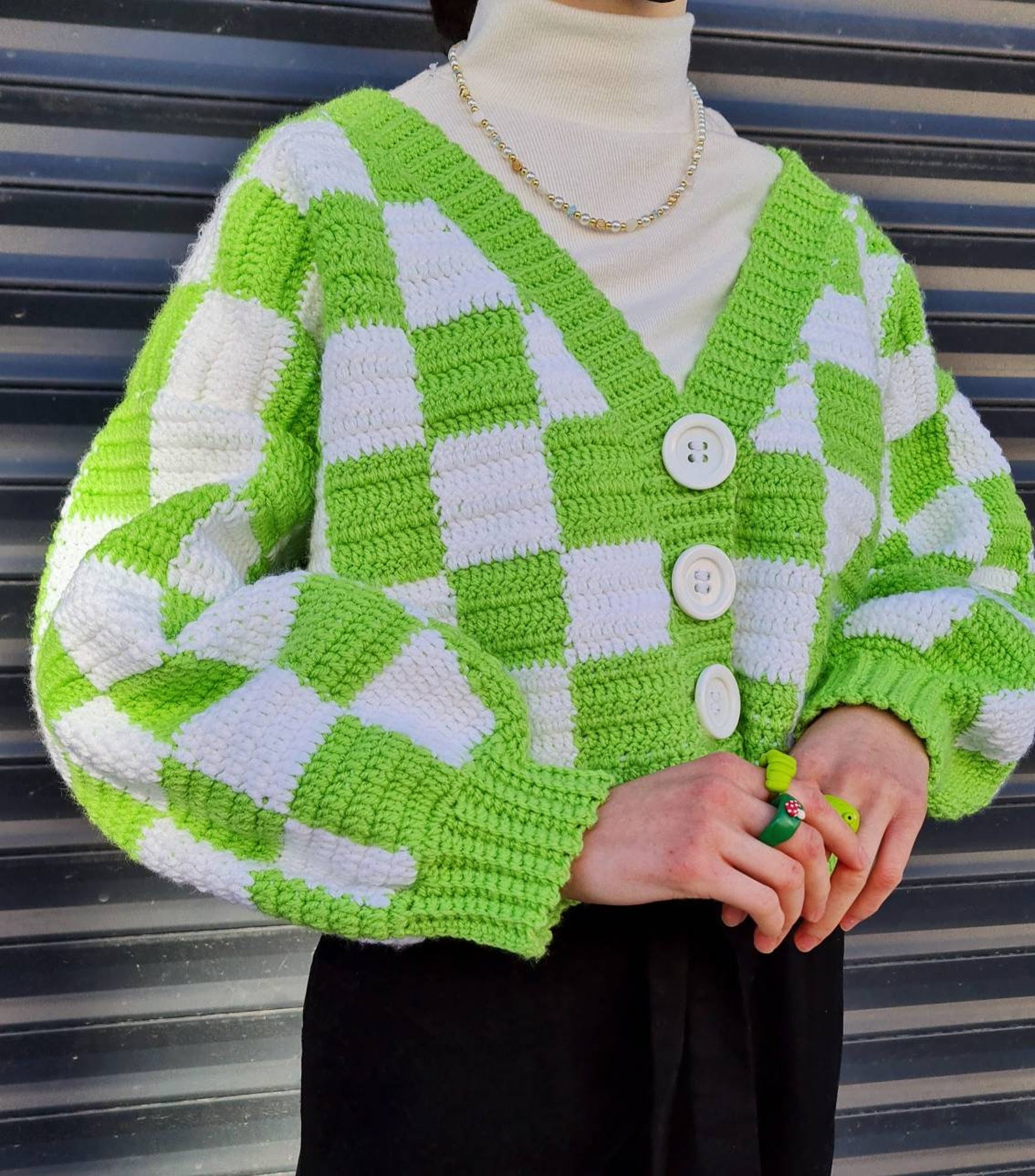CROCHET PATTERN, Checkered Crochet Cardigan Pattern,checkered Crochet ...