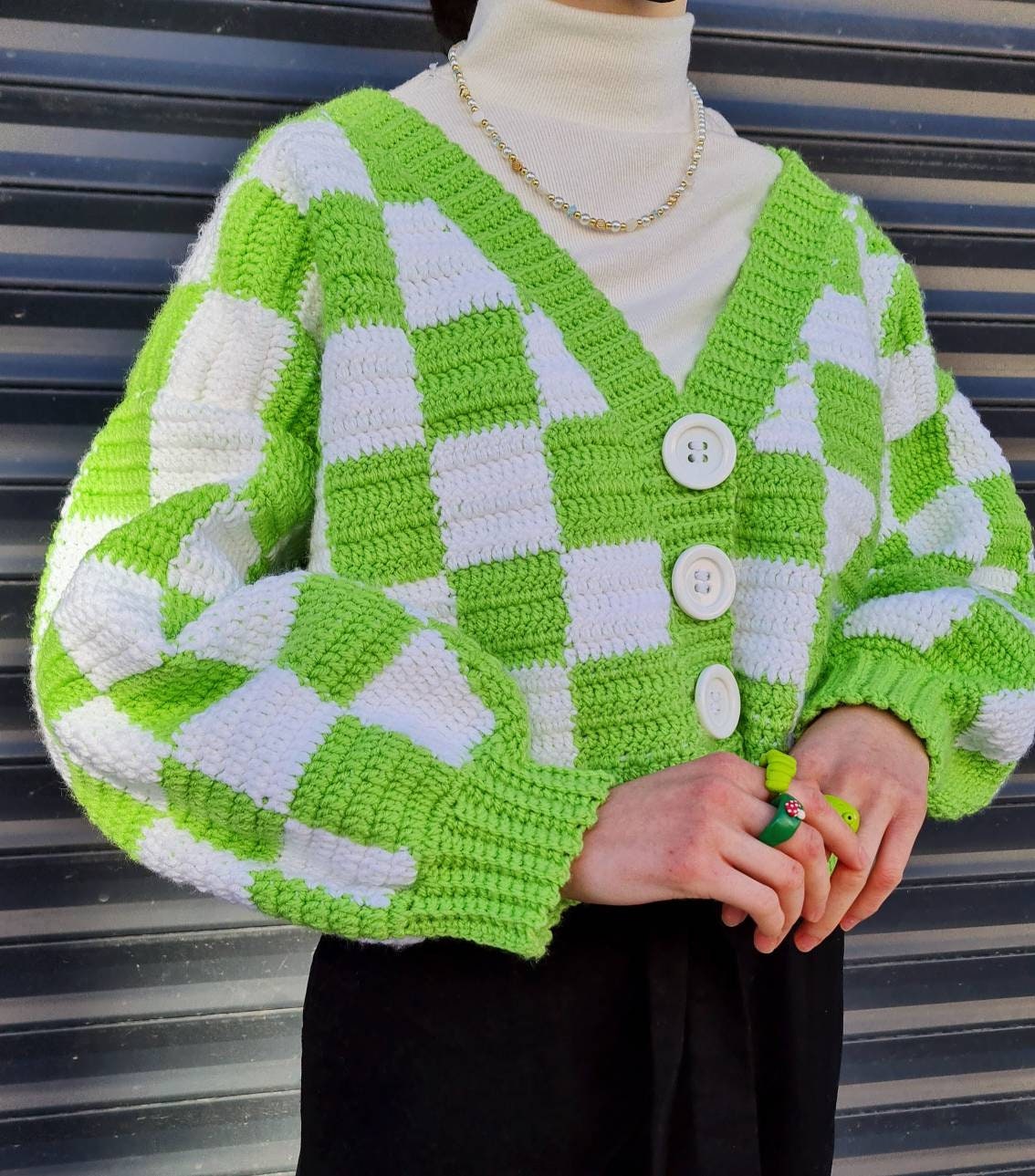 CROCHET PATTERN, Checkered Crochet Cardigan Pattern,checkered Crochet ...