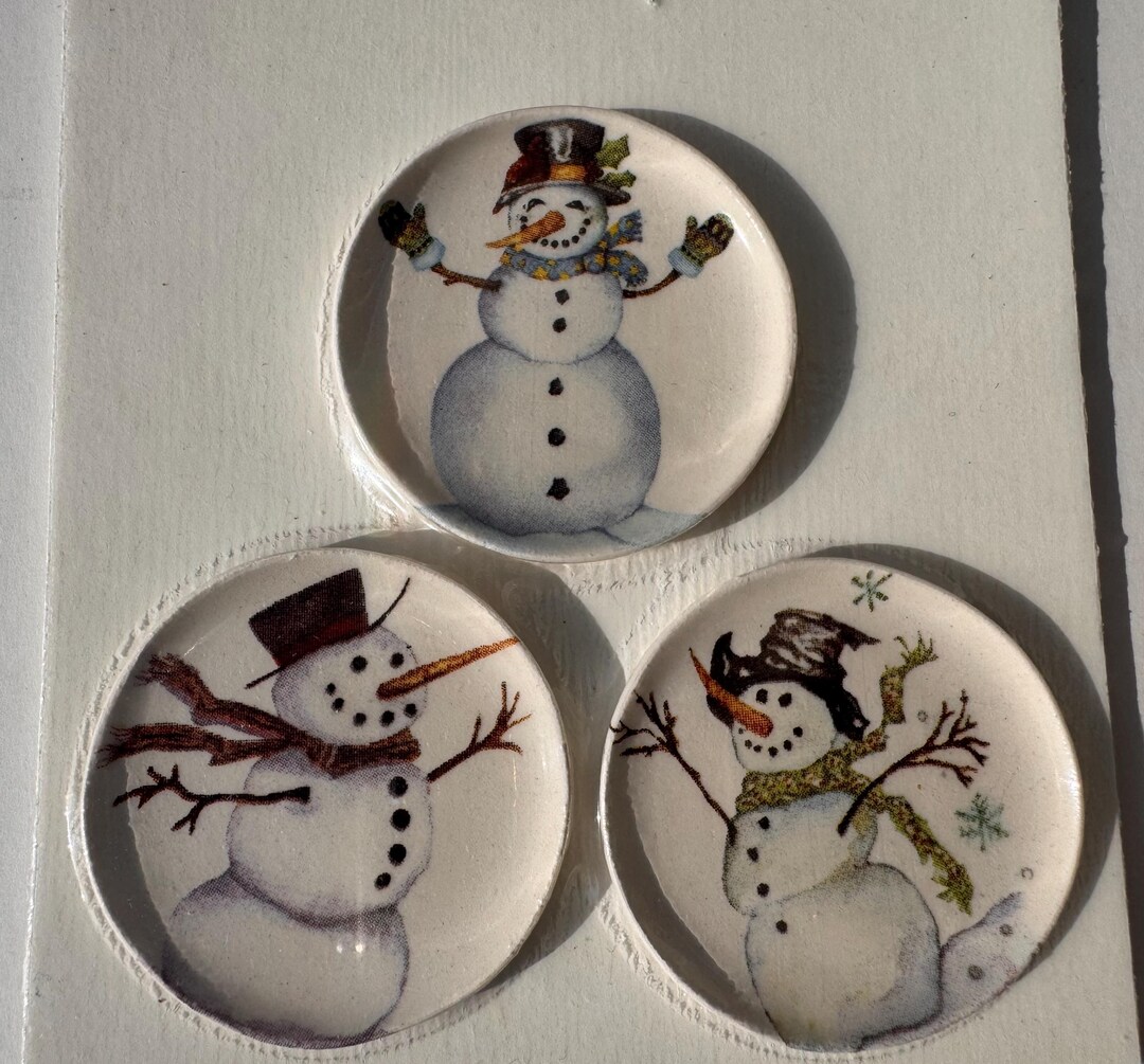 Snowman Plate Set, 1/12 Scale - Etsy
