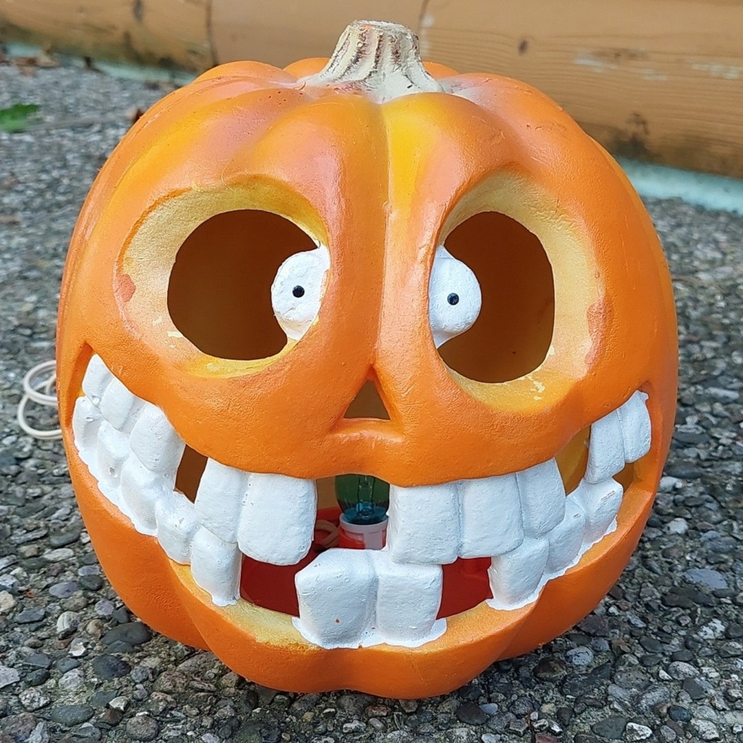 VTG 2003 Jakks Pacific Inc. Light up Pumpkin Silly Face Smiling TEETH ...