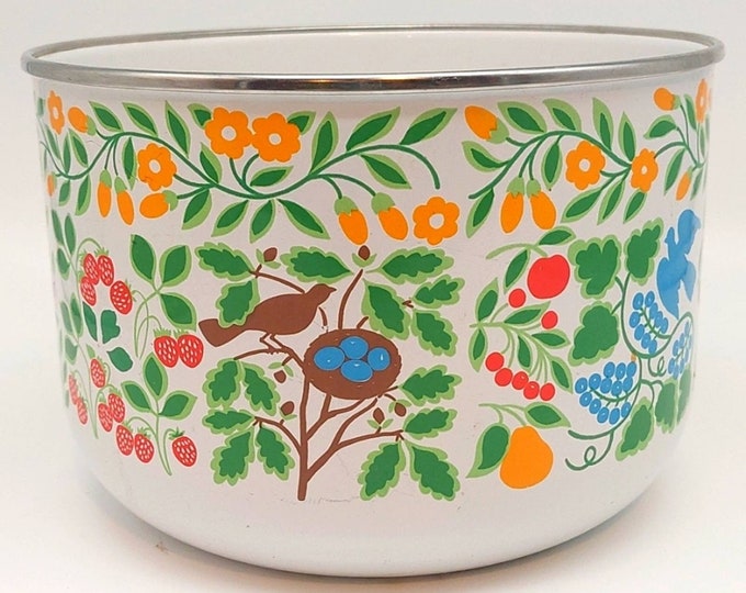 VTG Folk Art Dutch KOBE Kitchen Enamel Enamelware Bowl Farmhouse Danish ...