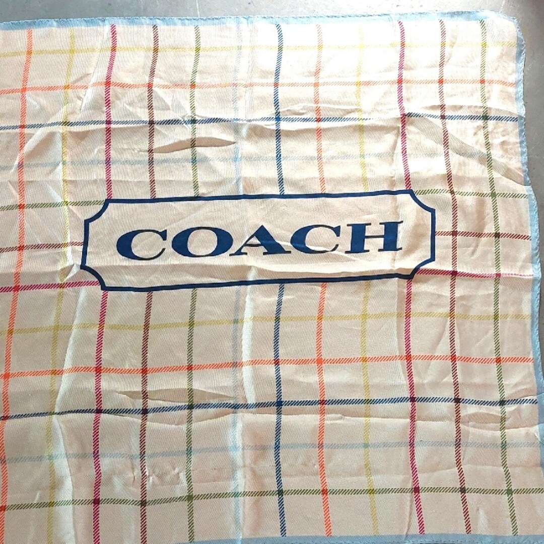 Coach Plaid Silk Logo Scarf Tattersall Plaid - Etsy