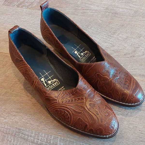 Tooled Leather Shoes - Etsy
