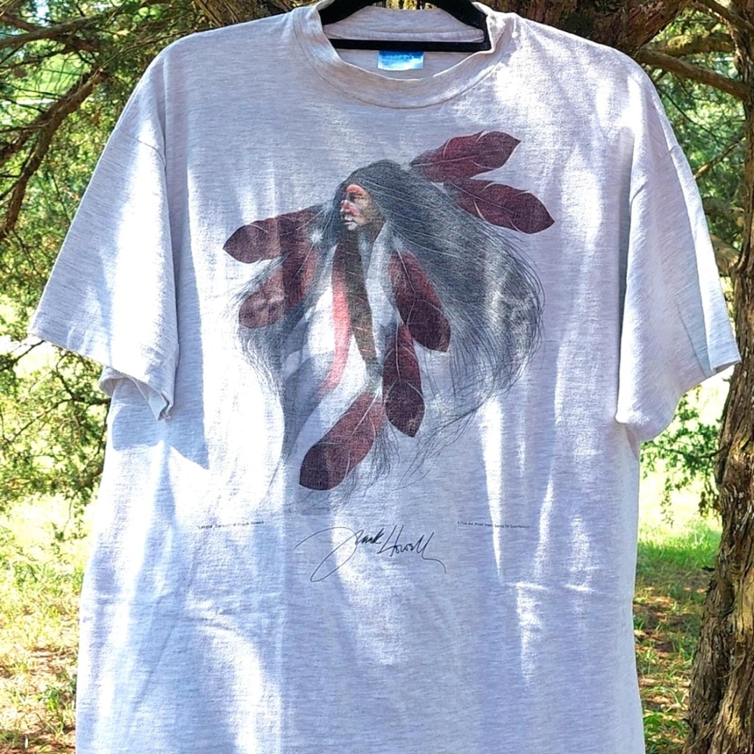 Rare Vintage Frank Howell "lakota Dancer" Single Stitch 90s Tee Shirt ...