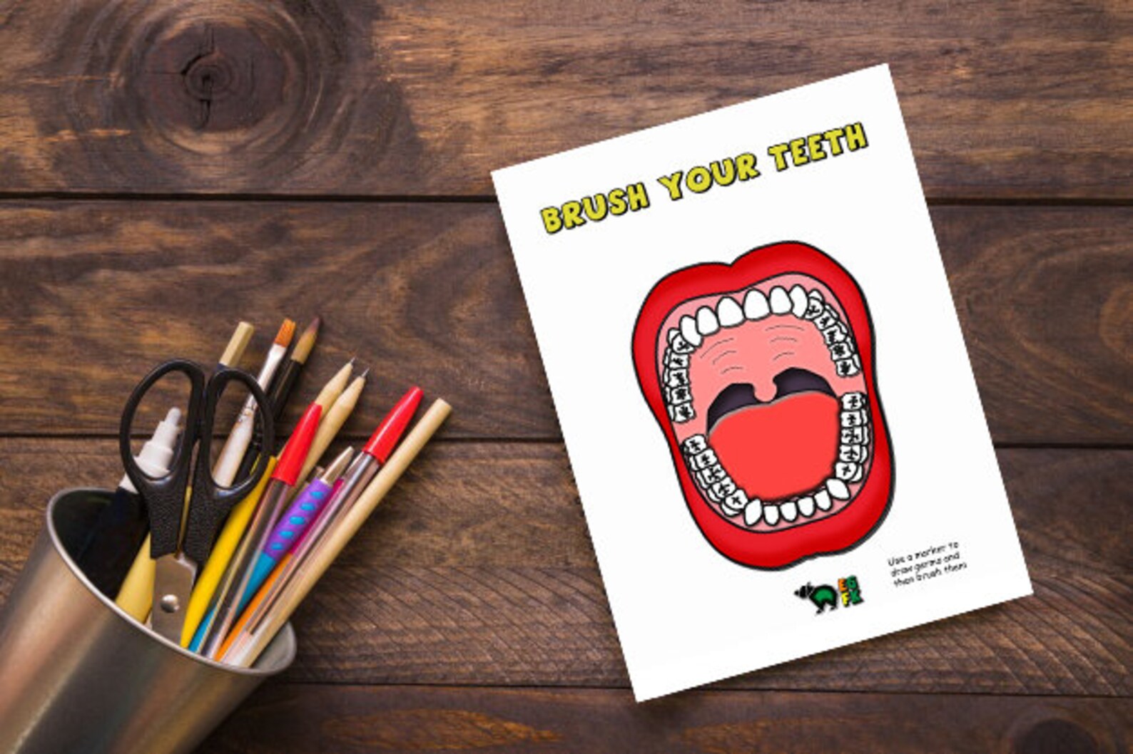 PDF Printable, Brush Your Teeth, Dental Game, Dental Health, Oral ...