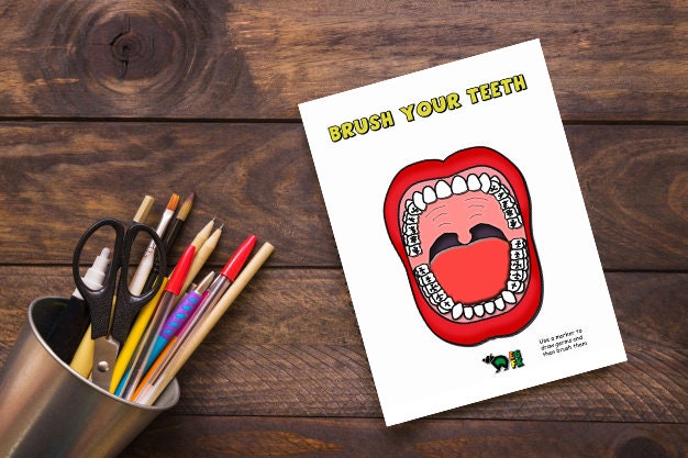 PDF Printable, Brush Your Teeth, Dental Game, Dental Health, Oral ...