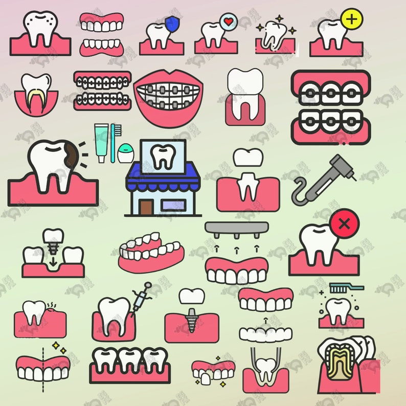 Dental Clipart,tooth Illustrations,dentist Graphics,dental Hygiene Art ...