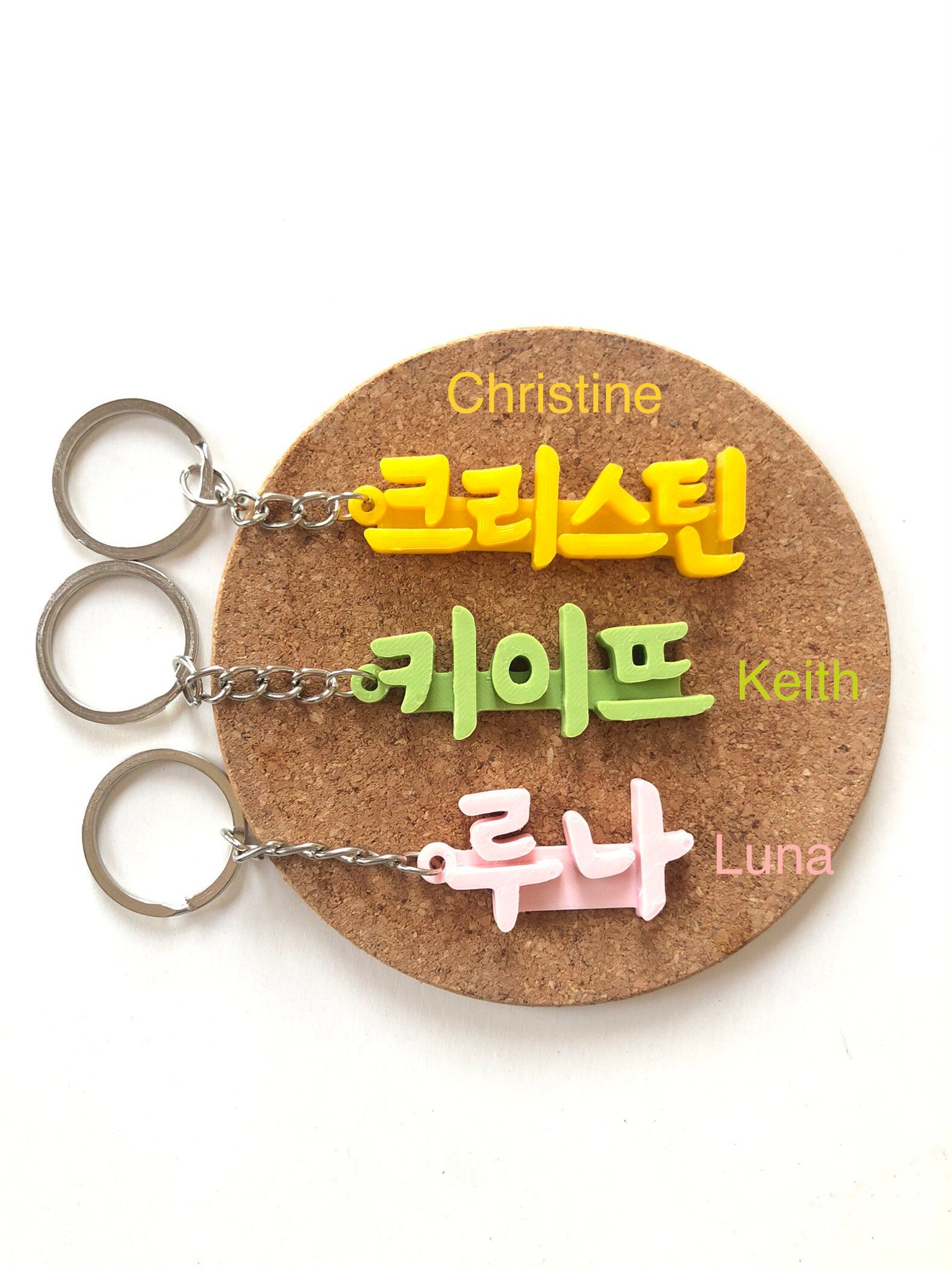 Personalized Korean Name Keychain Korean Name Keyring - Etsy