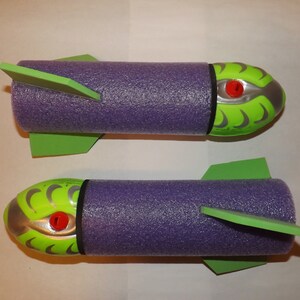 Nerf Mattel Ultimator Replacement Rockets Set of 2 Purple and Neon ...