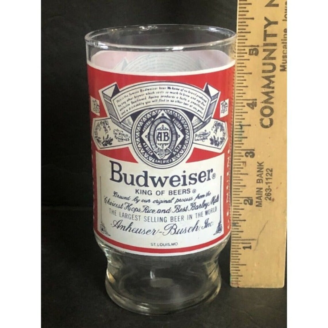 Vintage Budweiser Label Beer Glass 12oz - Etsy