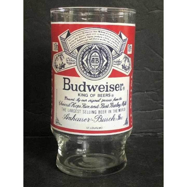 Vintage Budweiser Label Beer Glass 12oz - Etsy.de