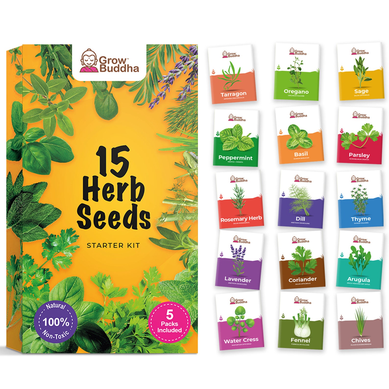 HERB SEEDS SEED Packets Grow Buddha 15 Varieties Grow Your - Etsy UK