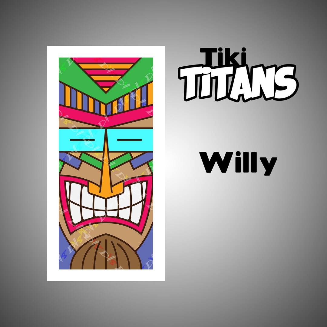 Tiki Titans, Series 1, WILLY, Digital, Svg, Eps, Pdf, Jpg, Tiki Gods ...