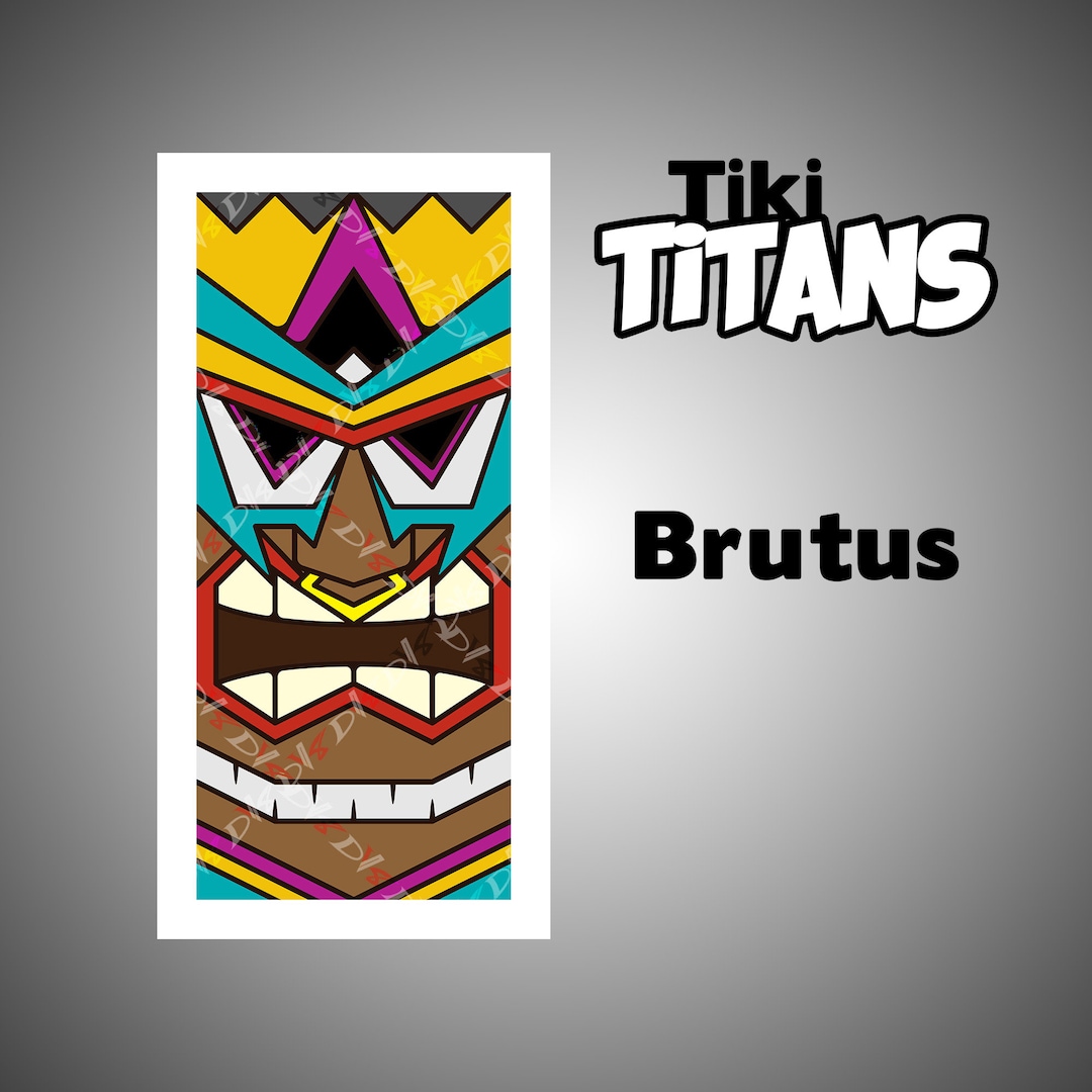 Tiki Titans, Series 1, BRUTUS, Digital, Svg, Eps, Pdf, Jpg, Tiki Gods ...