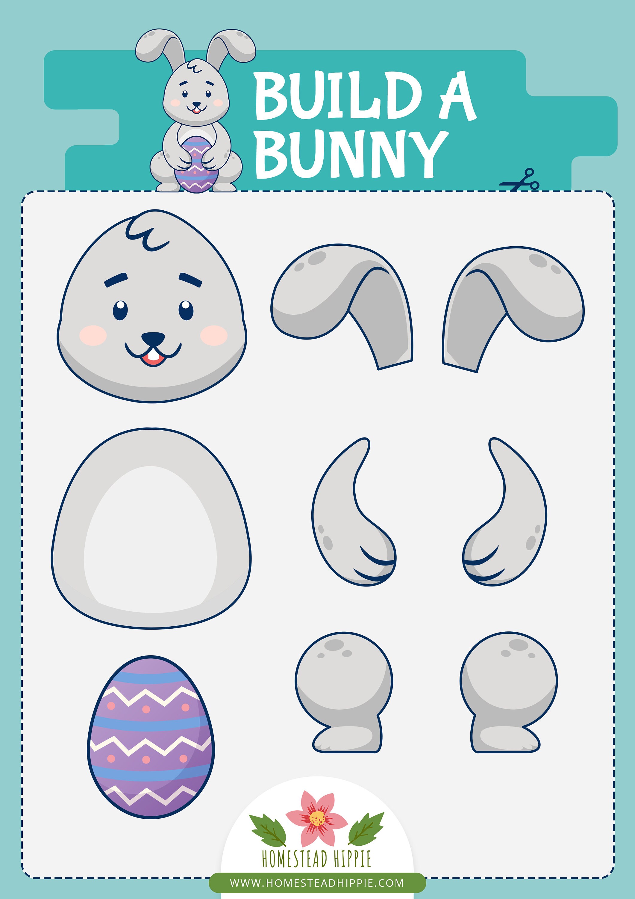 Build A Bunny, Kids Activity, Easter Bunny, Kids Craft, Easter ...