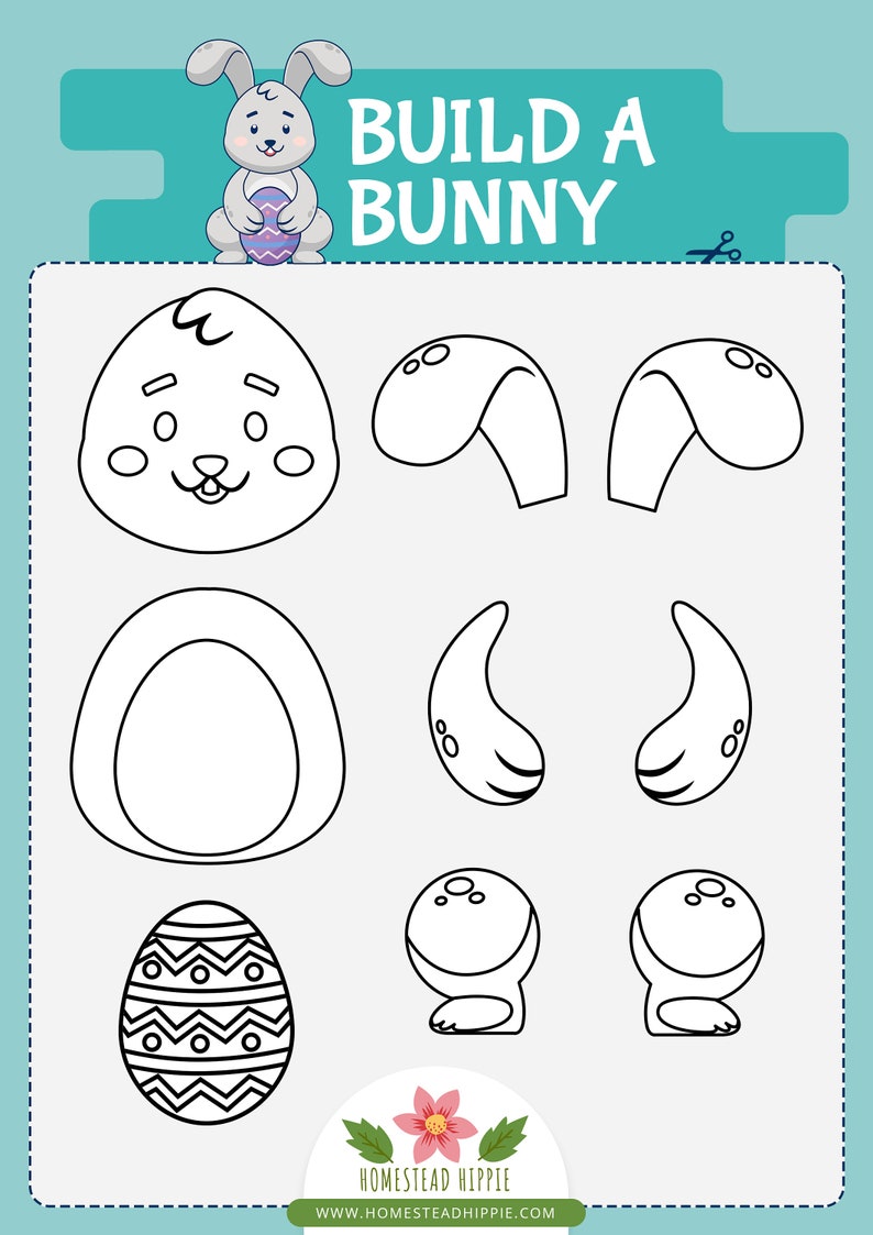 Build A Bunny, Kids Activity, Easter Bunny, Kids Craft, Easter ...