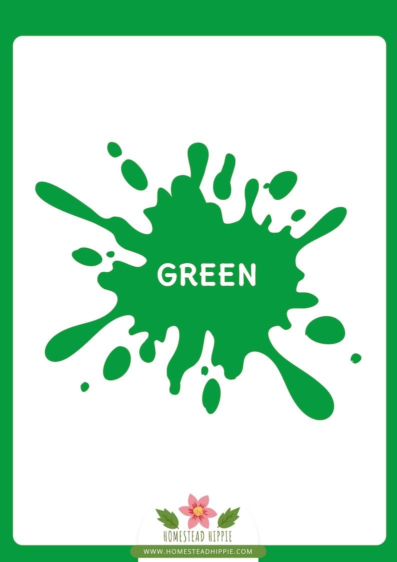 Paint Splats, Paint Splatter, Colour Names on Paint Splats, Montessori ...