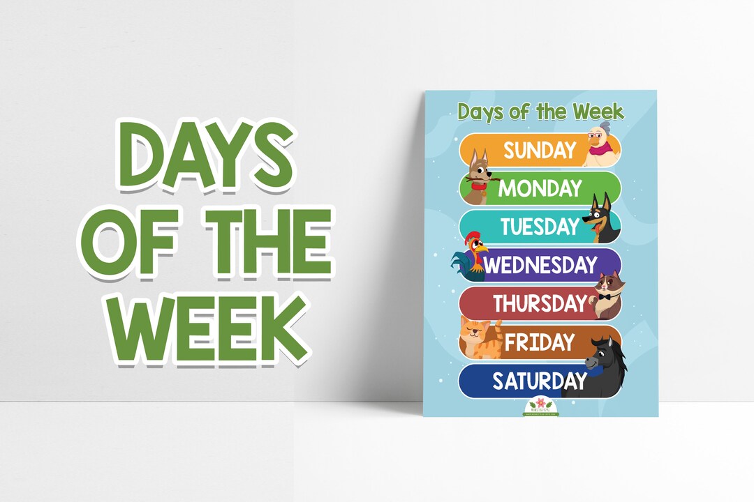 Days of the Week Poster, Wall Art, Wall Print, Digital Print ...