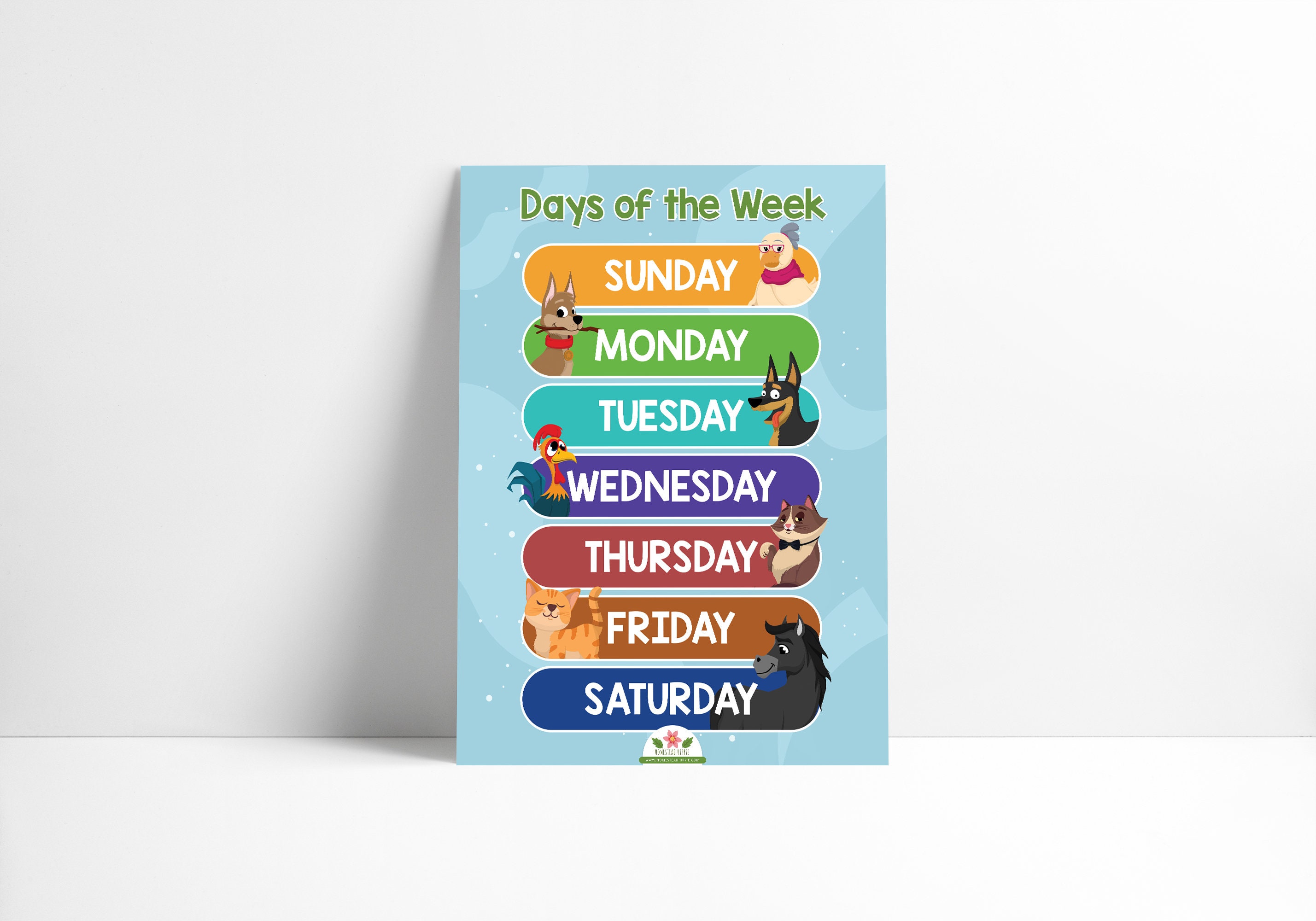 Days of the Week Poster, Wall Art, Wall Print, Digital Print ...