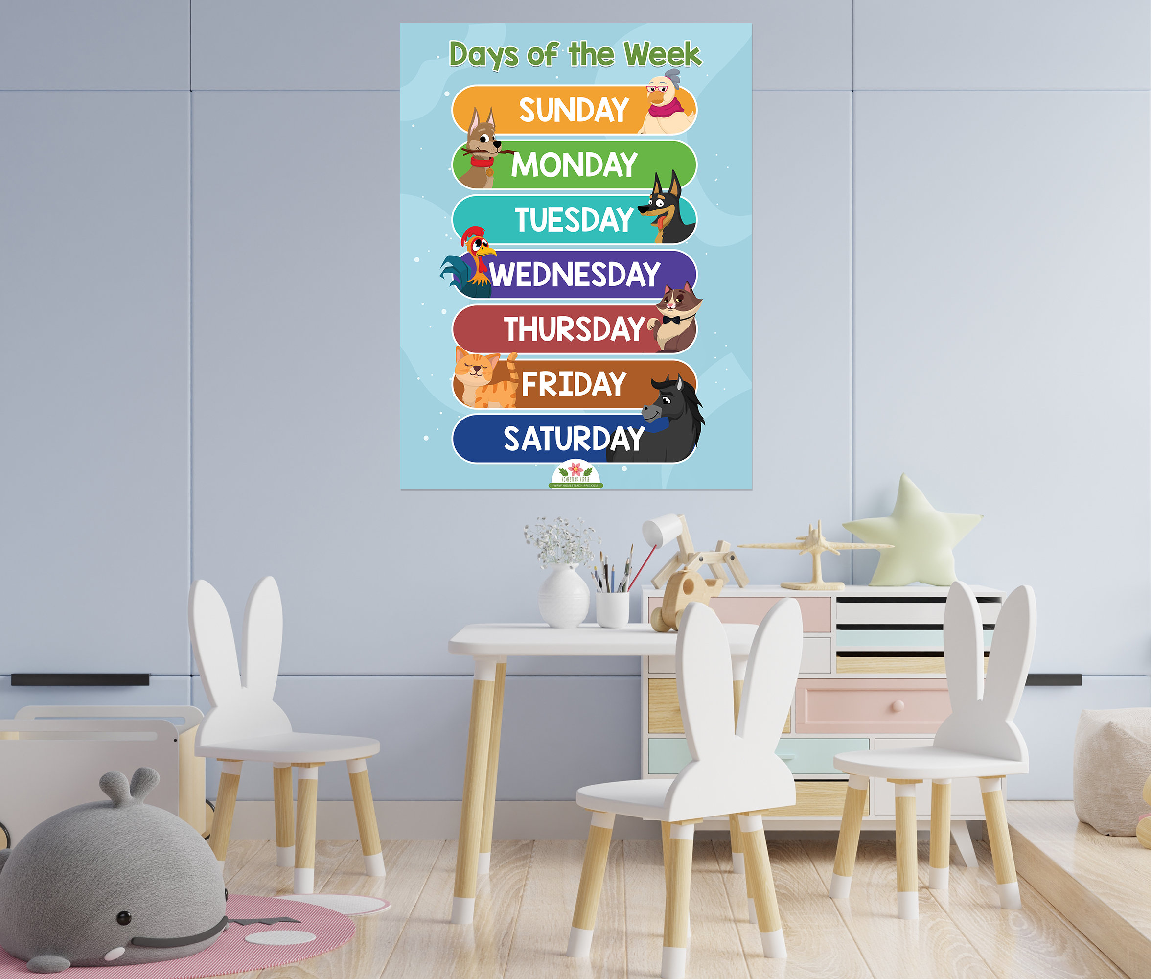 Days of the Week Poster, Wall Art, Wall Print, Digital Print ...