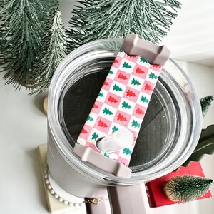 Christmas Tree Stanley Cup Topper Fun Pink, White, and Green Christmas ...