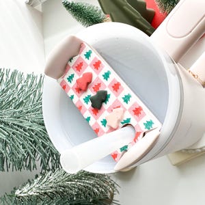 Christmas Tree Stanley Cup Topper Fun Pink, White, and Green Christmas ...