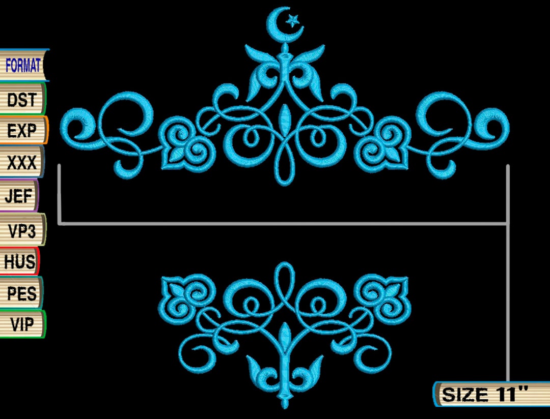 Ornament East Border Frame Monogram Machine Embroidery Design File - Etsy